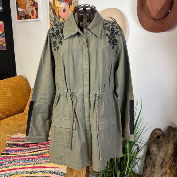 Jessica Simpson | Jackets & Coats | Jessica Simpson Embroidered Olive ...
